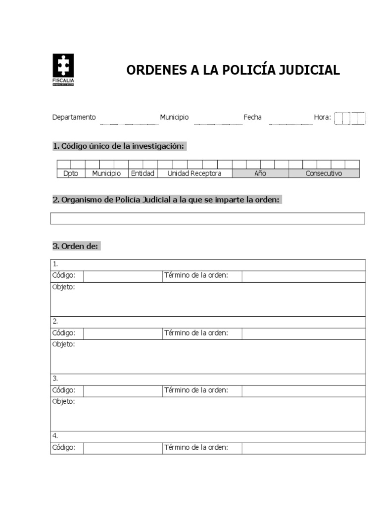 Formato de Ordenes A Policia Judicial | PDF