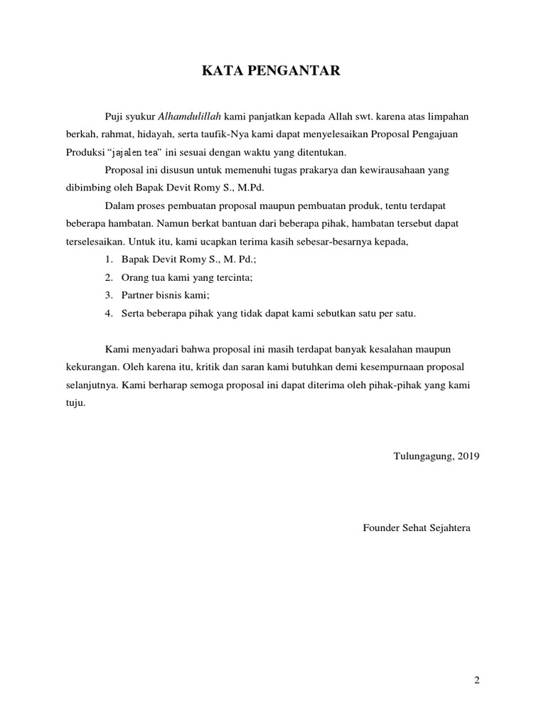 Proposal Minuman Kesehatan-Refisi 2-1 | PDF