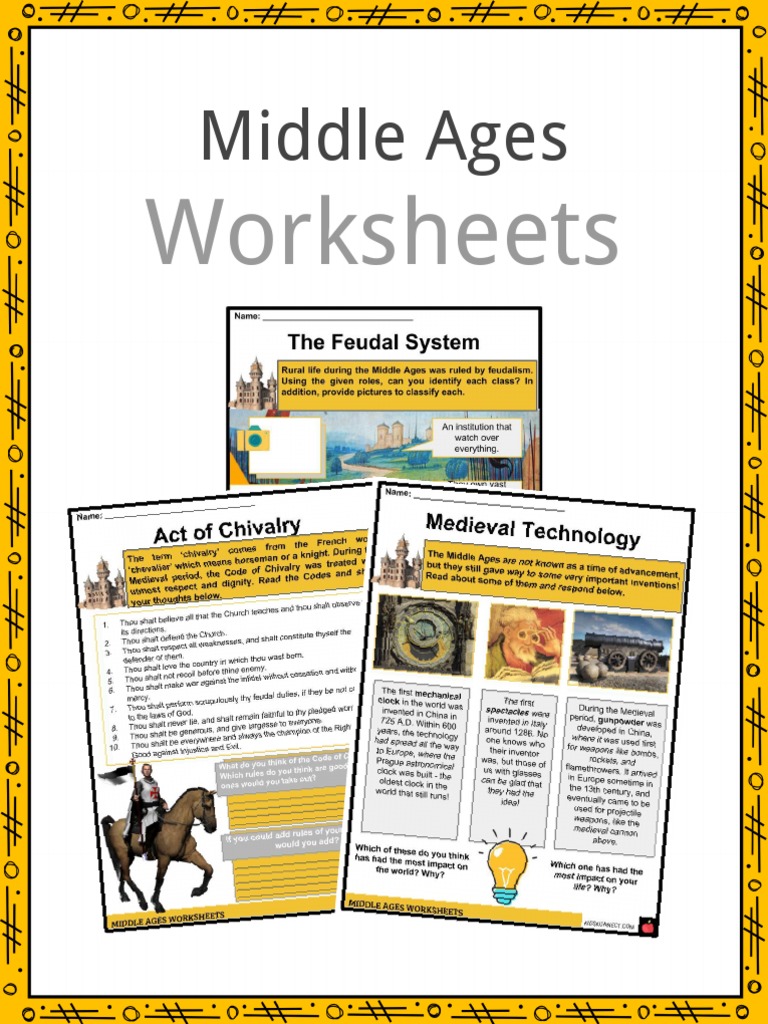 Sample Middles Ages Worksheets | PDF | Middle Ages | Gothic Architecture