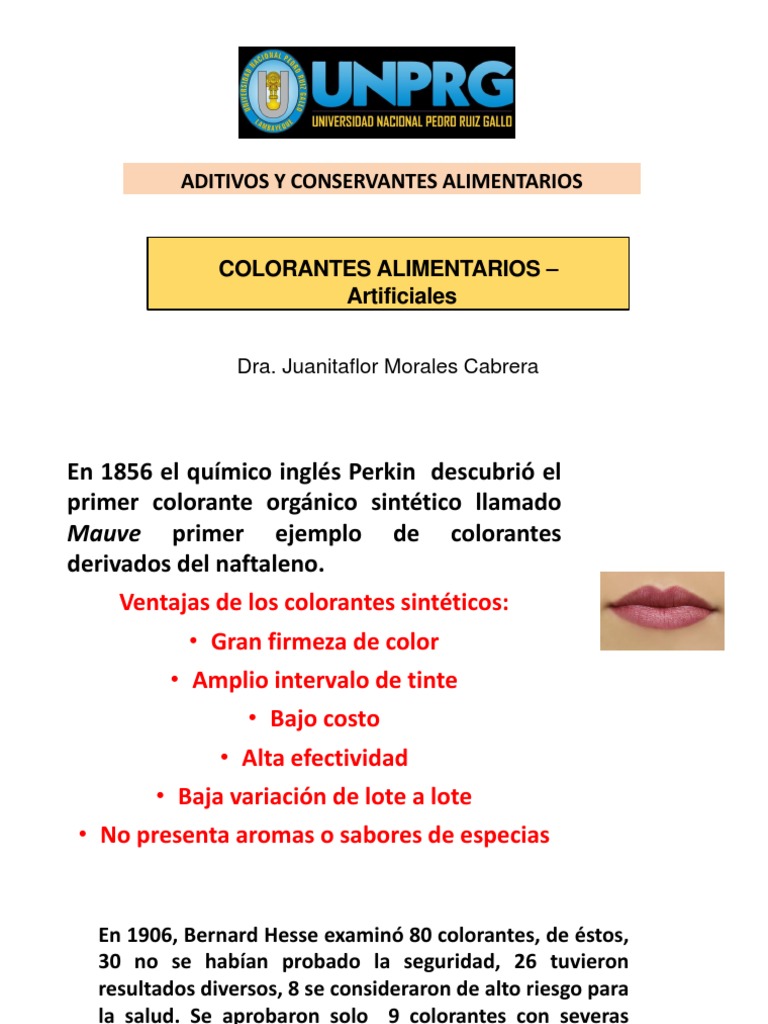 cOLORANTES ARTIFICIALES | PDF | Industria de alimentos | Alimentos