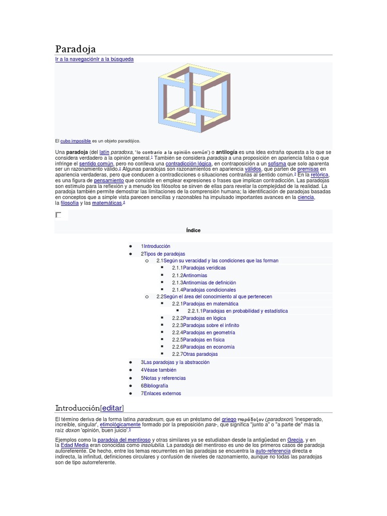 Paradoja | PDF | Paradoja | Razonamiento