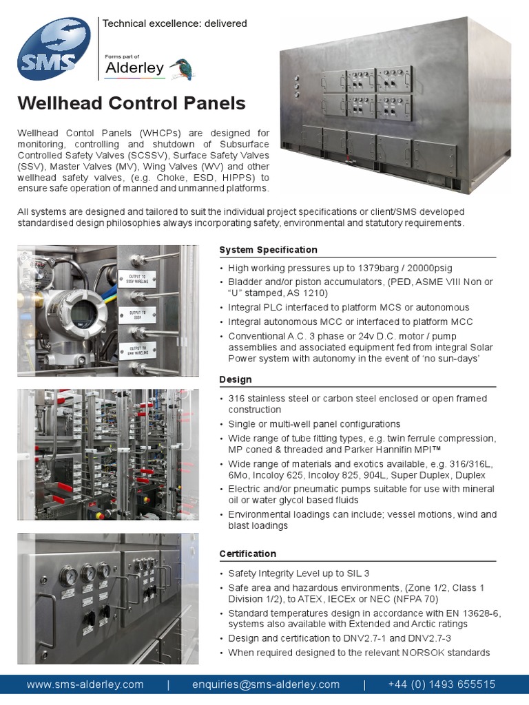 Wellhead Control Panel Datasheet | PDF | Valve | Gas Technologies