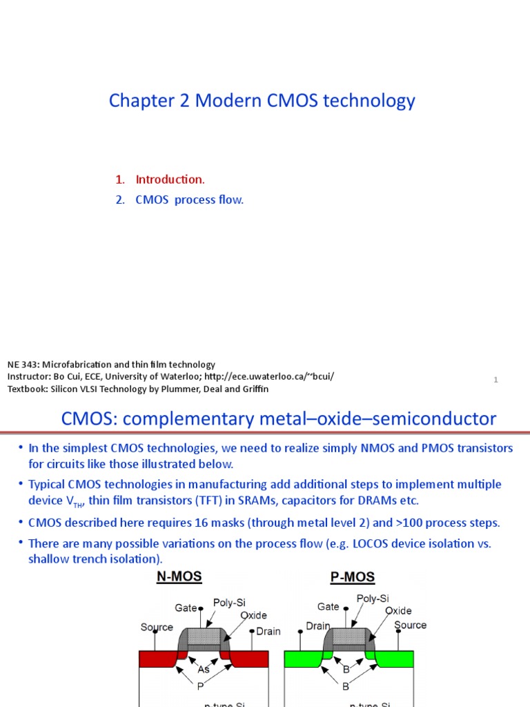 Chapter 2 Modern CMOS Technology - I | PDF | Field Effect Transistor | Cmos