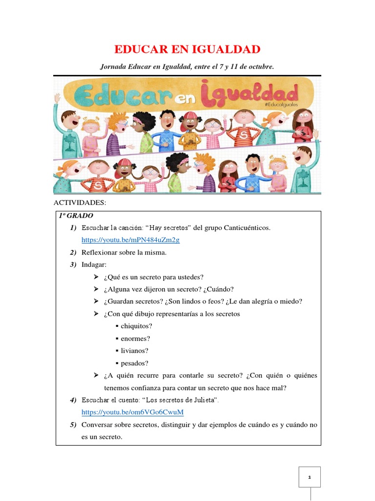 Actividades para Educar en Igualdad | PDF | La violencia contra las ...
