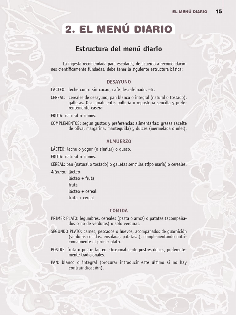 02-El Menu Diario | PDF | Postres | Alimentos