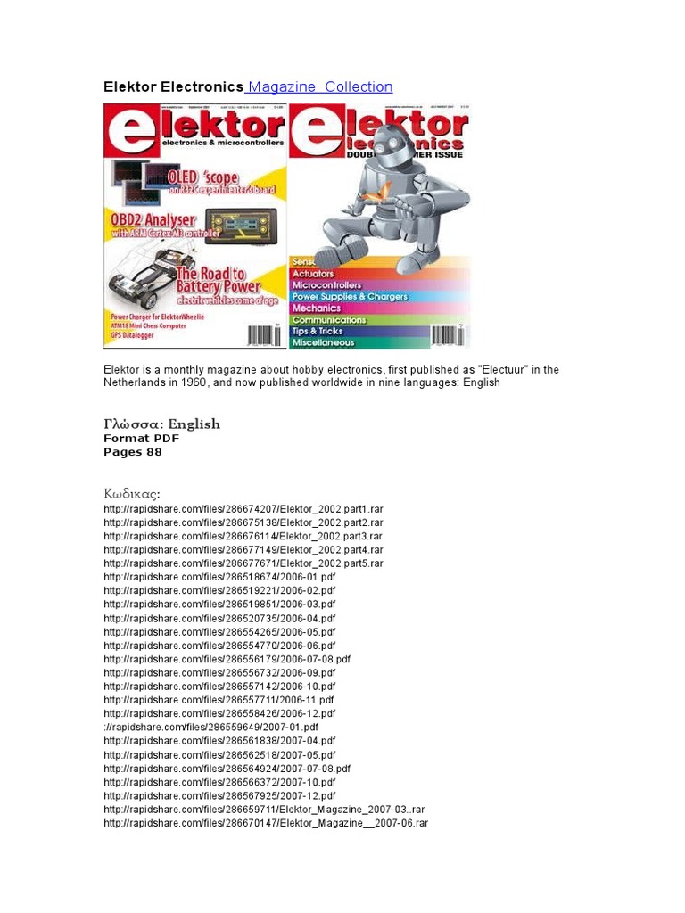 Elektor Electronics Magazine Collection | PDF | Technology & Engineering