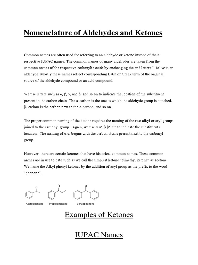 Aldehyde and Ketone Naming Guide | PDF | Ketone | Aldehyde