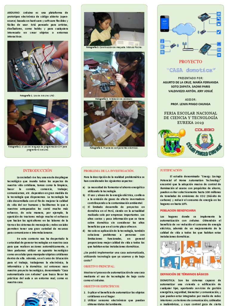 Triptico Feria de Ciencias | PDF | Automatización del hogar | Arduino