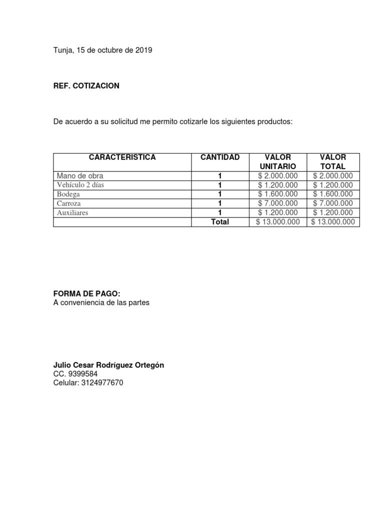 Cotizar | PDF | Finanzas y dinero