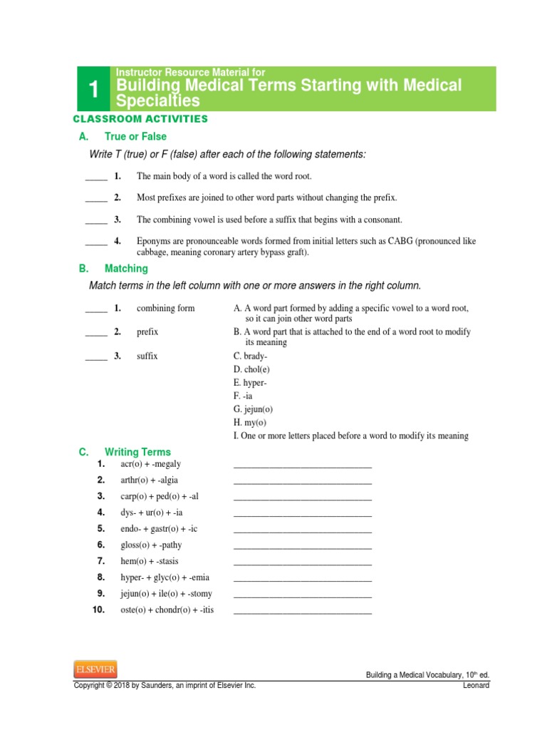 Medical Terminology Chapter 1 Extra Practice | PDF | Coronary Artery Bypass Surgery | Linguistics