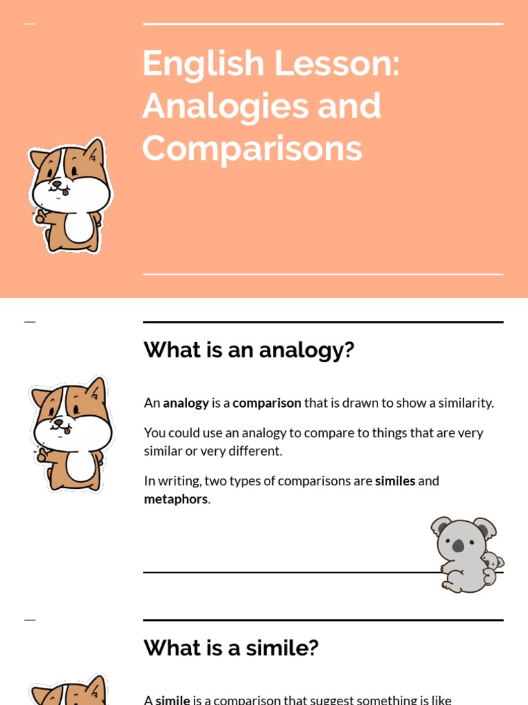 English Lesson - Analogies and Comparisons | PDF | Language Arts ...