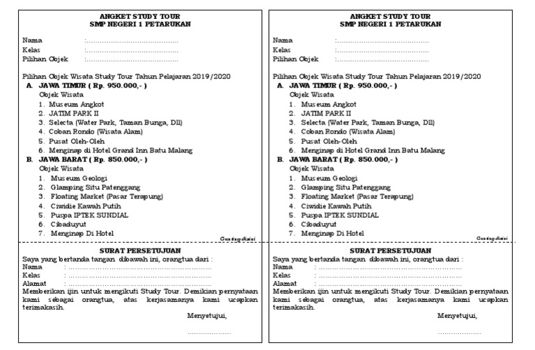 Angket Study Your 2019 | PDF