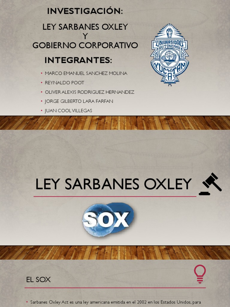 Ley Sox Gobierno Corporativo Descargar Gratis Pdf Sarbanes Oxley