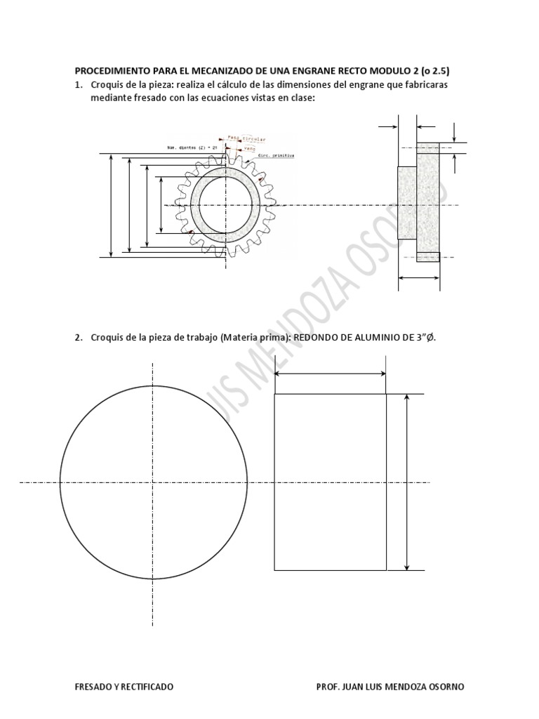 Tallado de Engrane Recto en La Fresadora | PDF | Engranaje | Procesos industriales