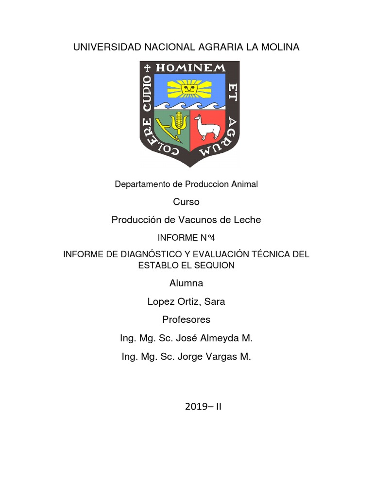 Sequion Establo - Informe Lopez Ortiz | PDF | Vacas | Leche