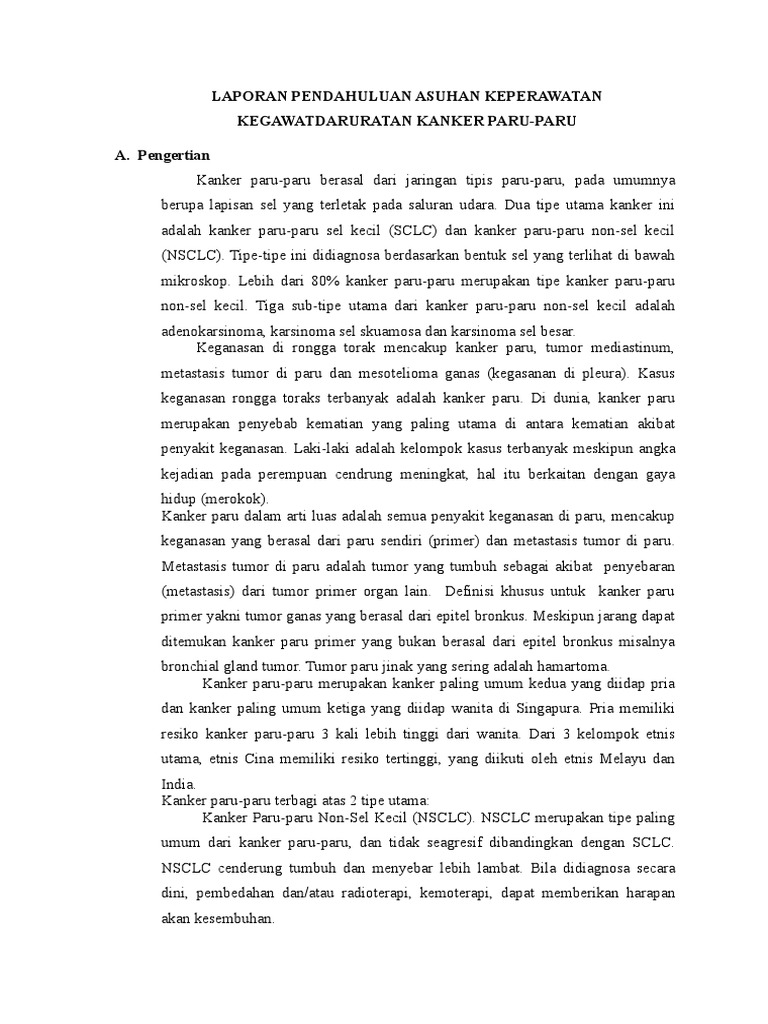 LP Askep Gadar Kanker Paru | PDF