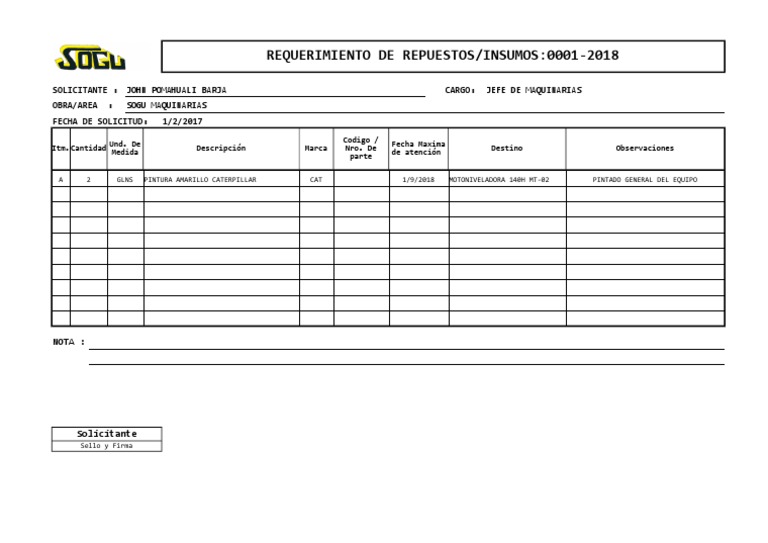 Requerimiento #001 | PDF