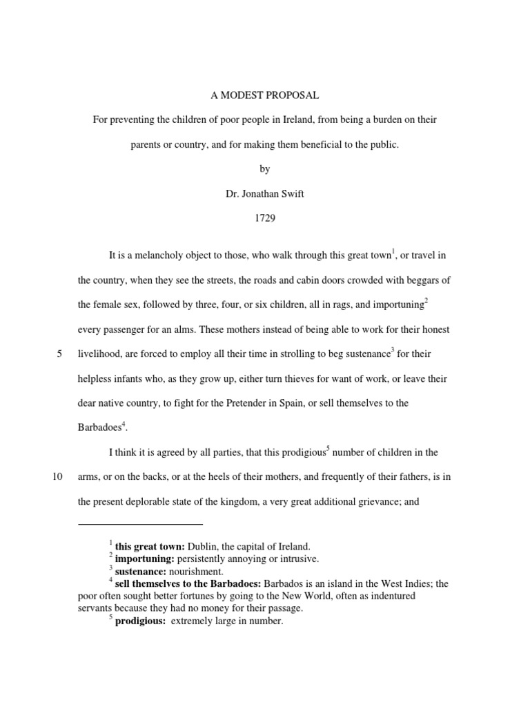 A Modest Proposal PDF | Download Free PDF | Monarchy Of The United ...