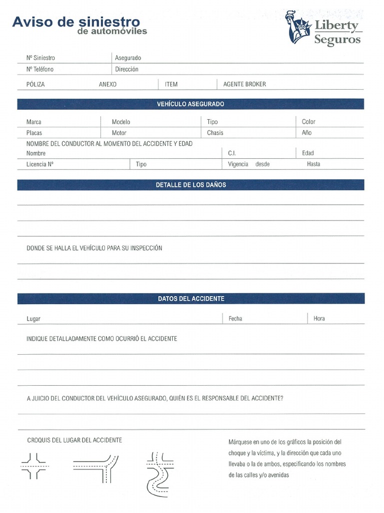 Aviso de Siniestro Liberty | PDF