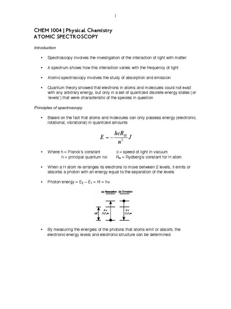 Atomic Spectros | PDF | Emission Spectrum | Atomic Orbital