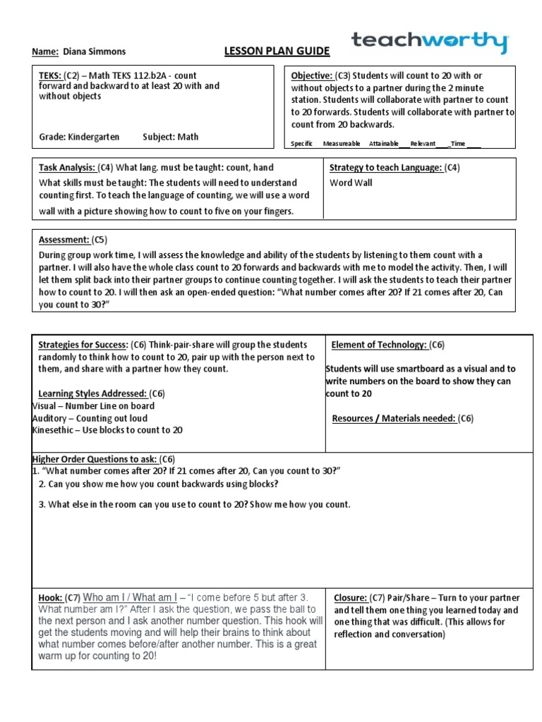 Lesson Plan Guide Practice - Editable | PDF | Lesson Plan | Question