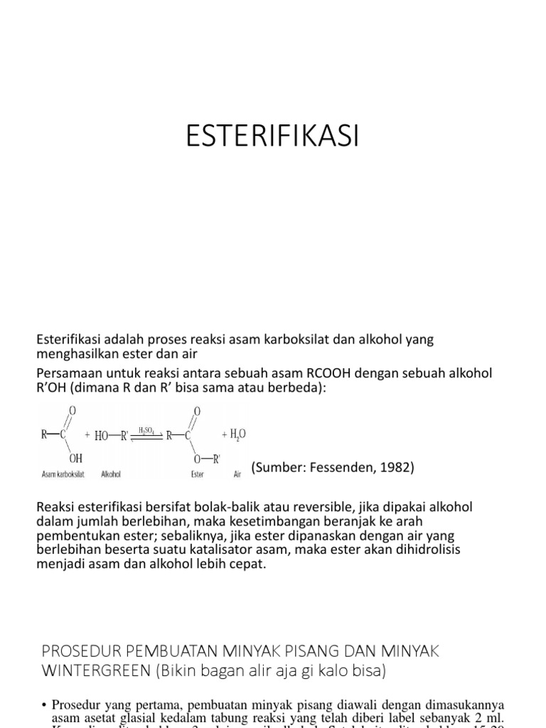ESTERIFIKASI | PDF