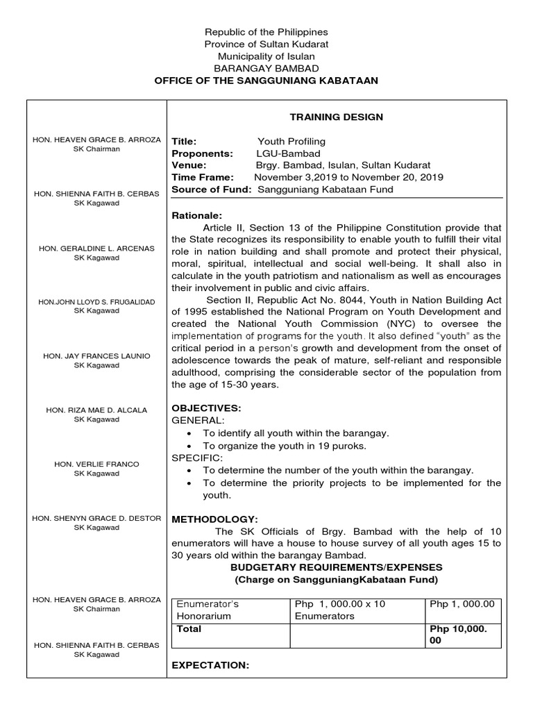 Training Design For Youth Profiling | PDF | Social Institutions | Social Science