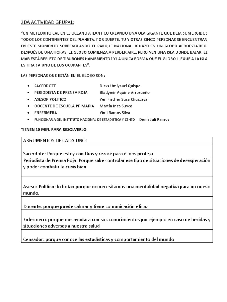 2da Actividad Grupal | PDF