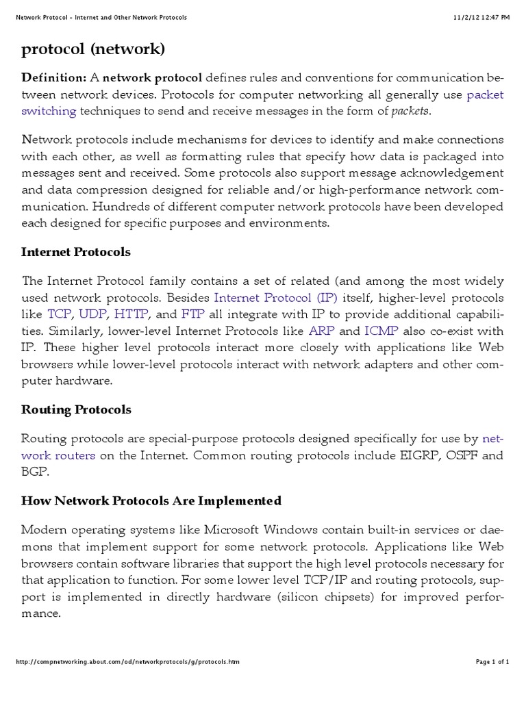 Network Protocol | PDF