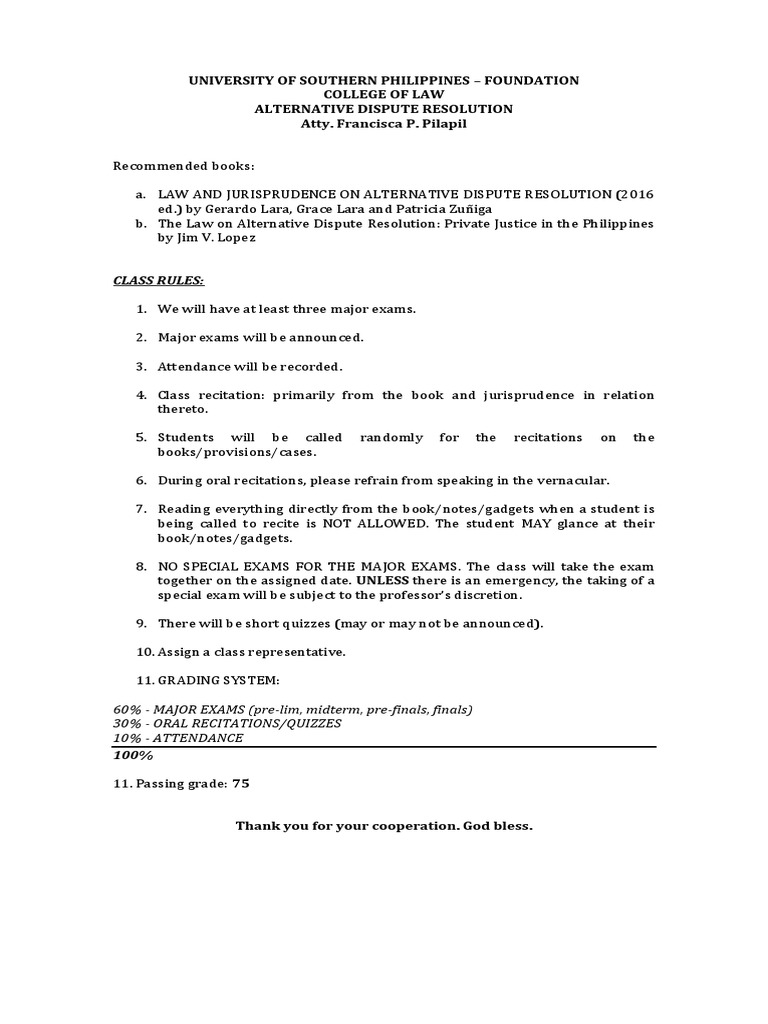 Class Rules For ADR - UPDATED | PDF | Language Arts & Discipline | Wellness