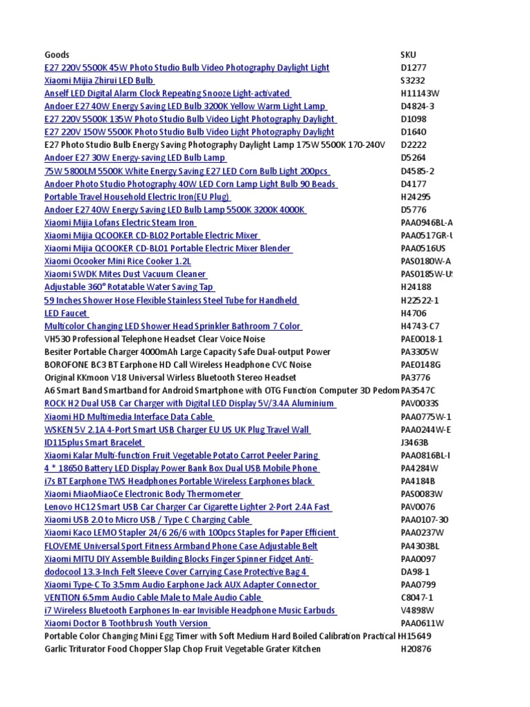 300 Items | PDF | Headphones | Cookware And Bakeware