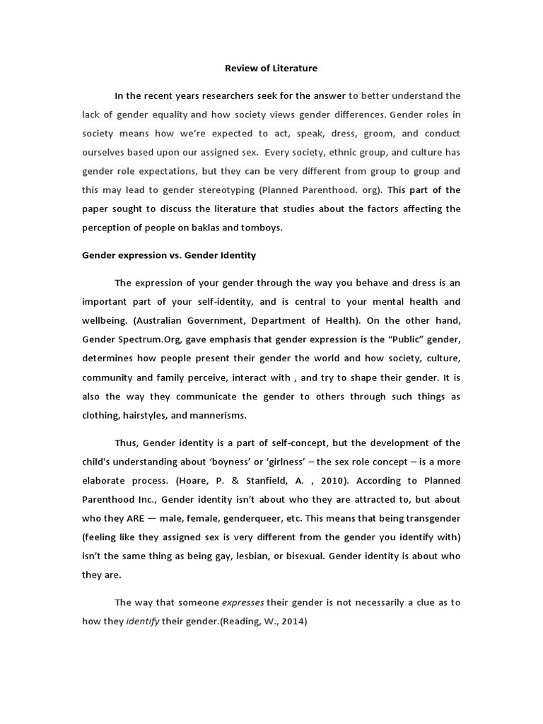 Rrl-Psych | PDF | Gender Role | Gender