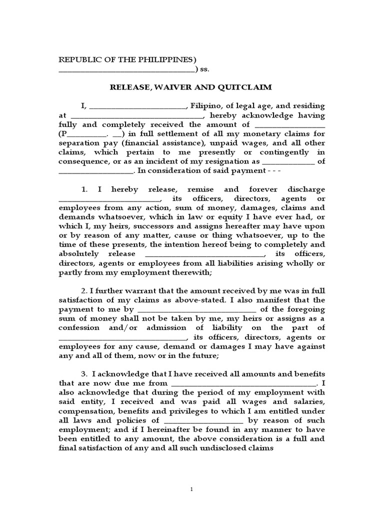 Sample Waiver | PDF | Employment | Government