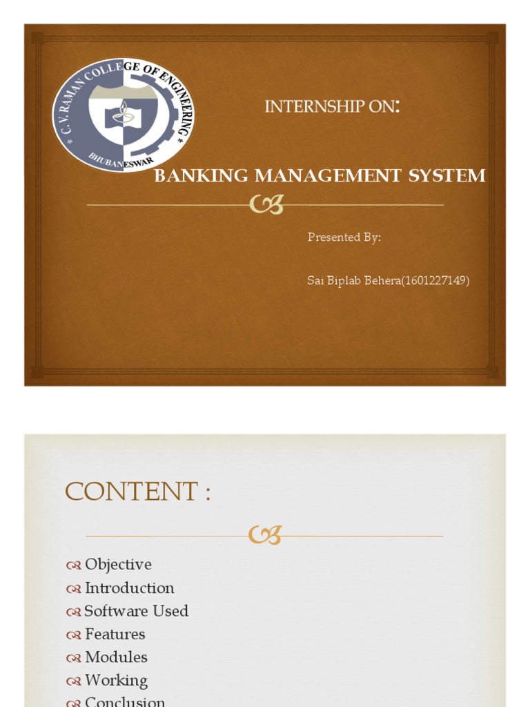 Internship PPT Java | PDF | User (Computing) | Banks