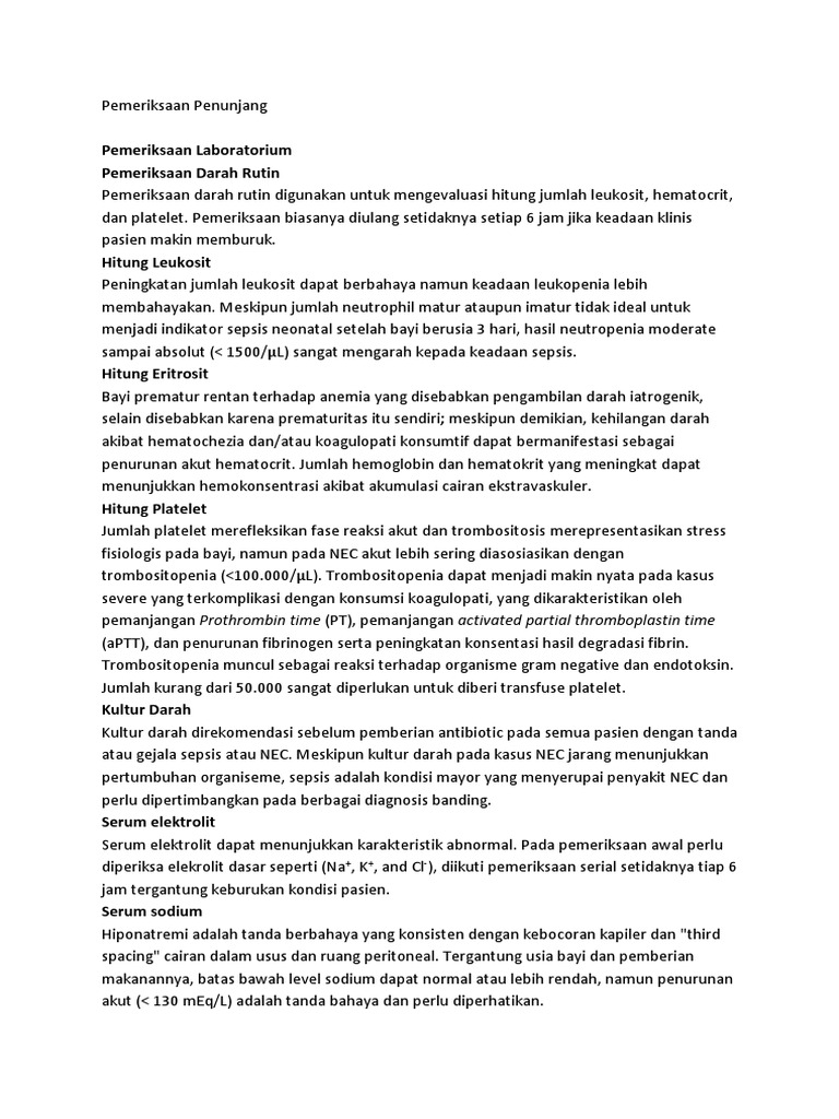 Pemeriksaan NEC pada Neonatus | PDF | Sains & Matematika