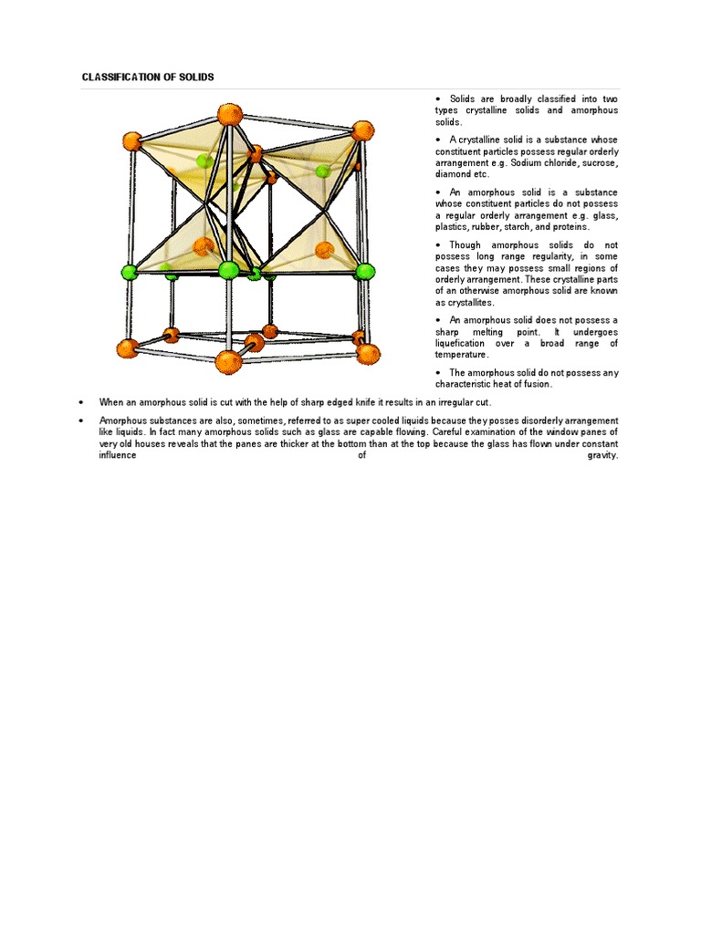 Classification of Solids | PDF | Intermolecular Force | Solid