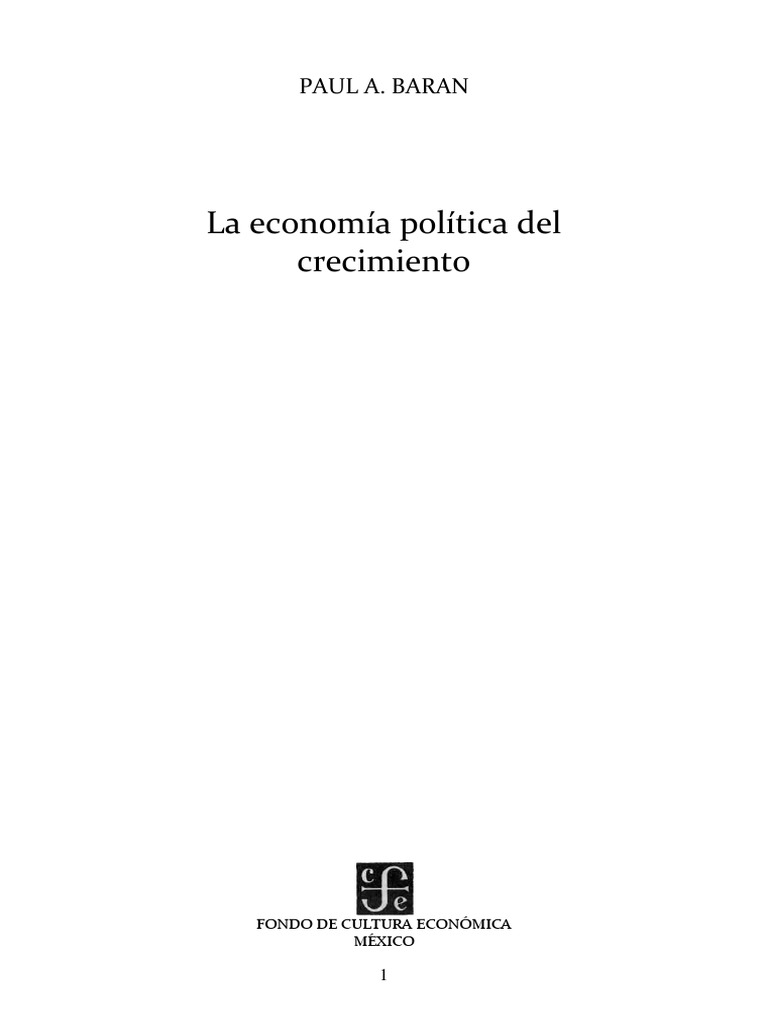 Paul Baran La Economia Politica Del Crecimiento | Descargar gratis PDF ...