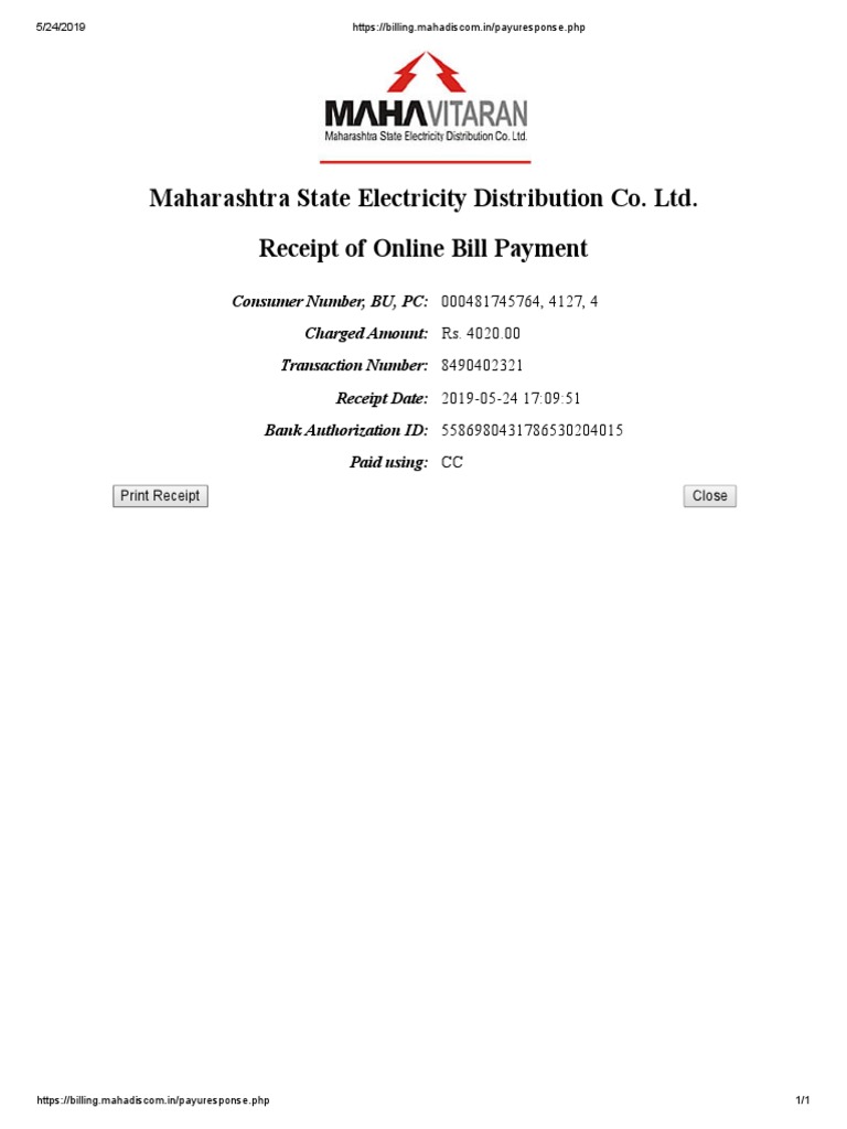 Electricity Bill Payment | PDF