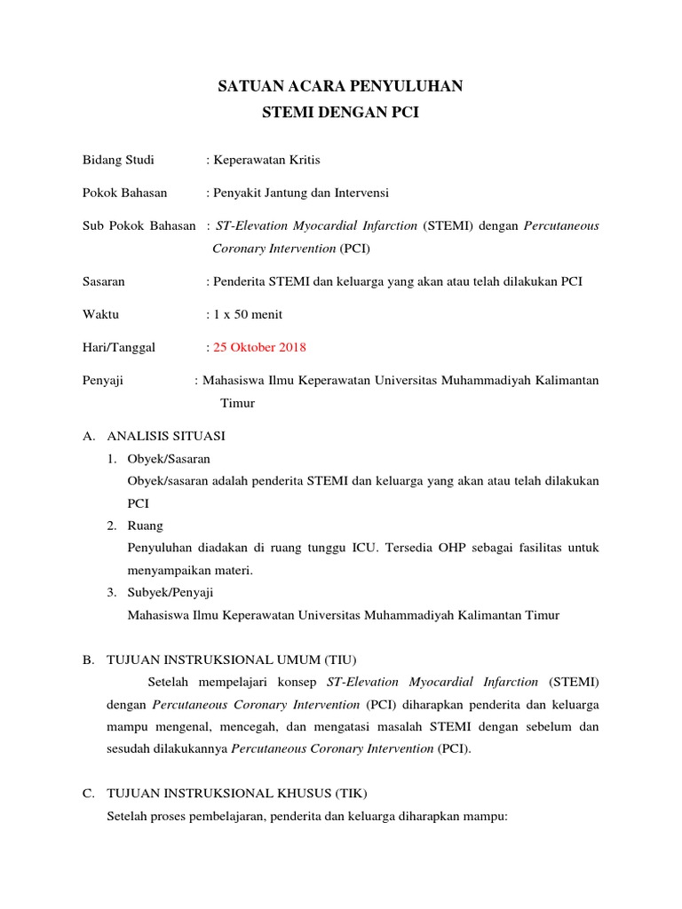 Sap Stemi Dengan Pci | PDF