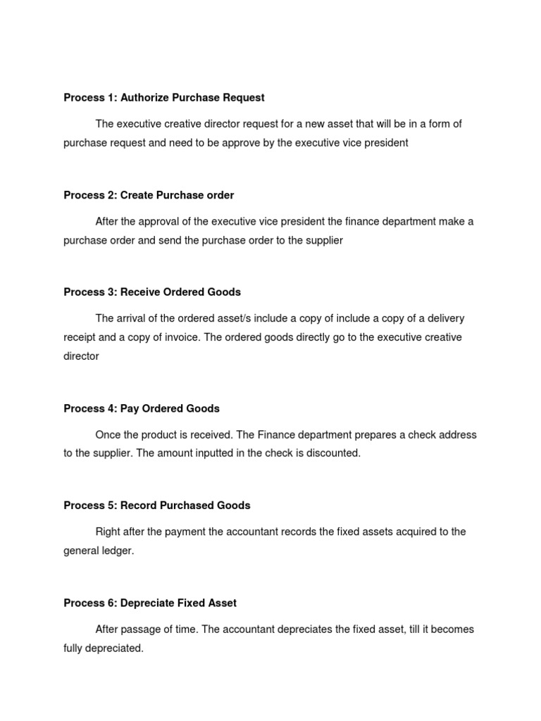 Purchase Request to Asset Disposal Process | PDF | Receipt | Depreciation