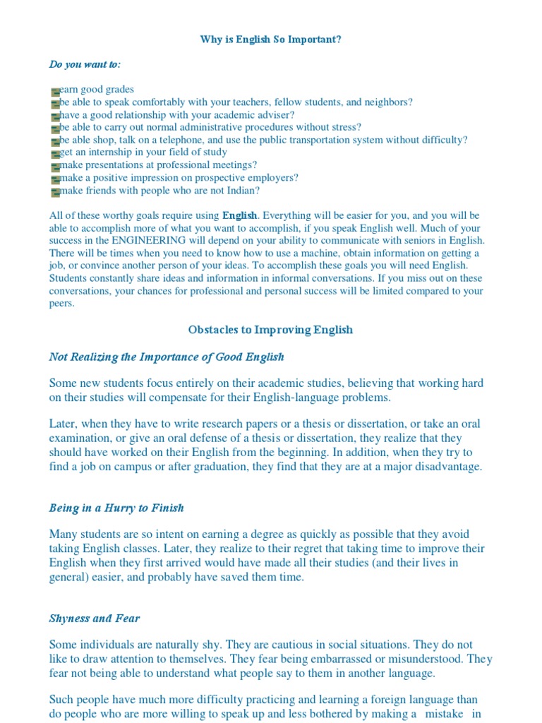 Why Is English So Important | PDF | Data | Verb