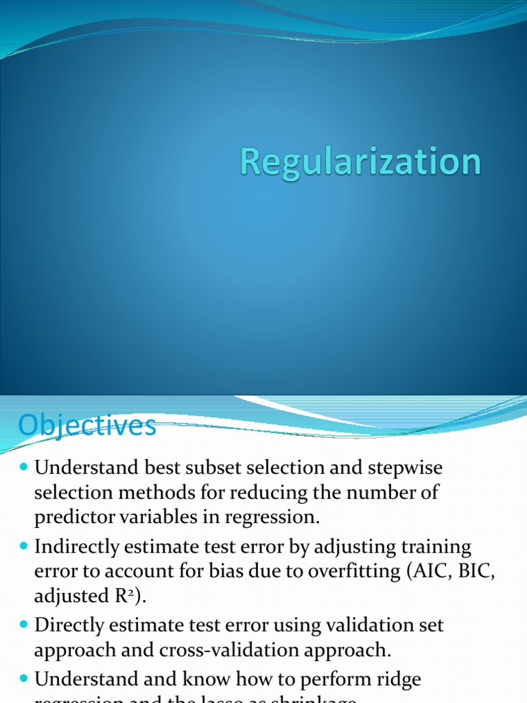 Regression Variable Selection Methods | PDF | Ordinary Least Squares | Cross Validation (Statistics)