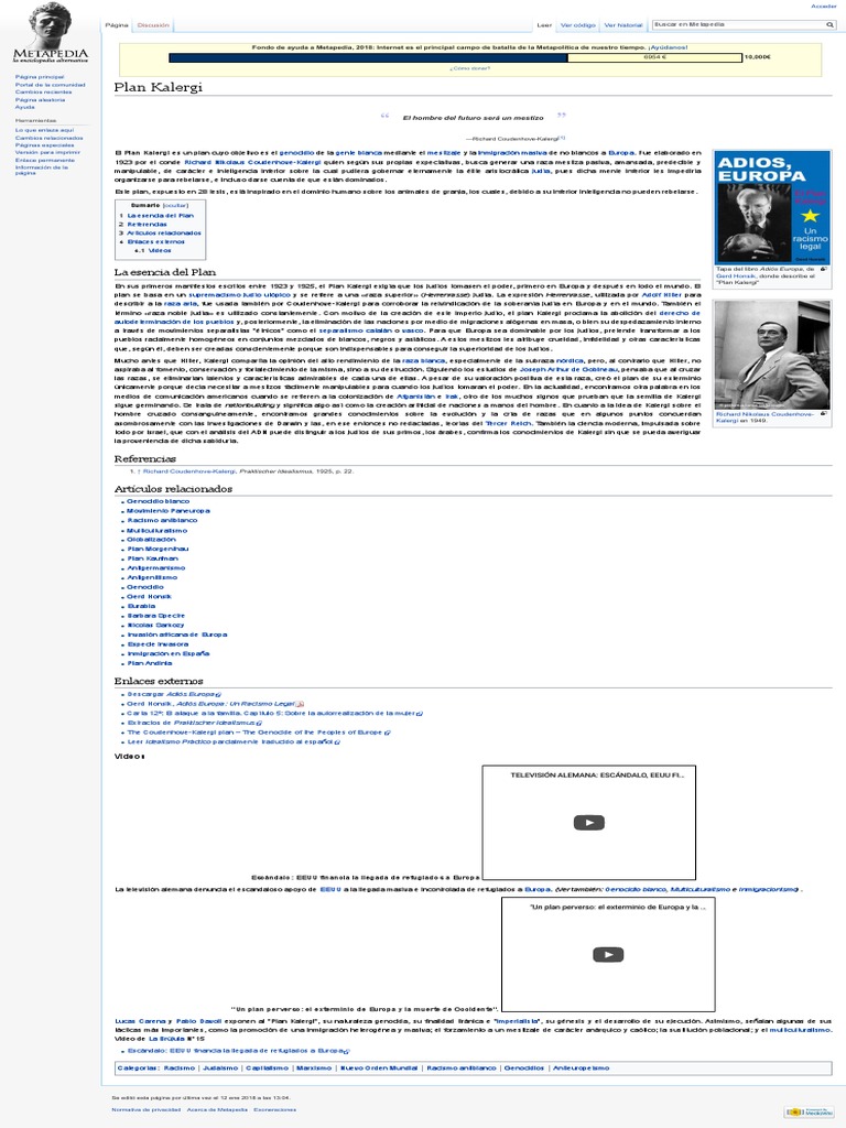 Plan Kalergi - Metapedia | PDF | Raza (categorización humana) | Adolf ...