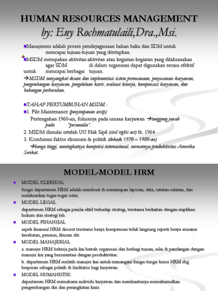 Human Resources Management | PDF | Karier & Perkembangan | Bisnis