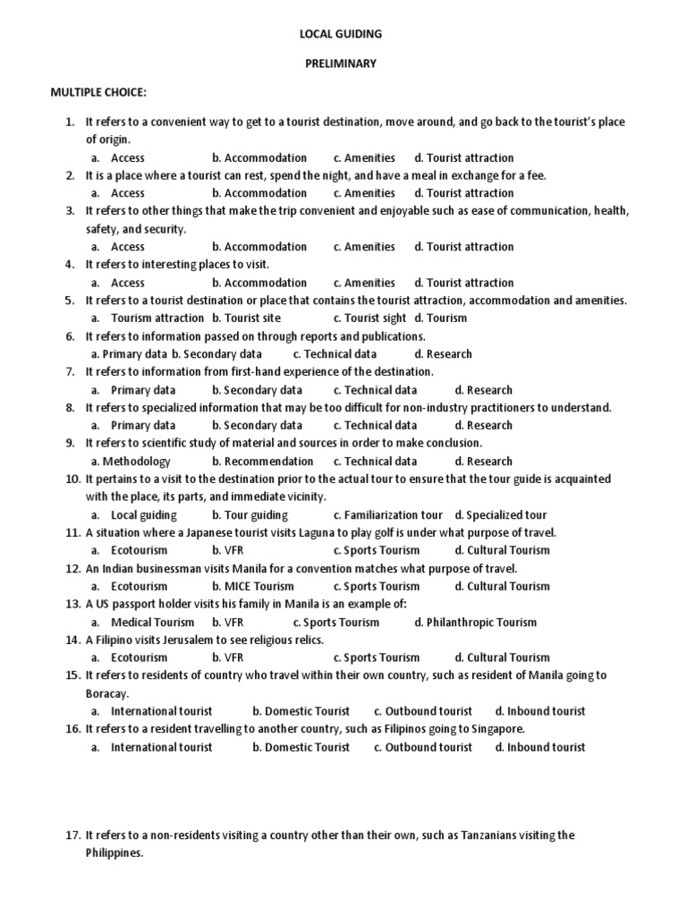 PRELIM - Local Guiding DepEd Context | PDF | Tourism | Data