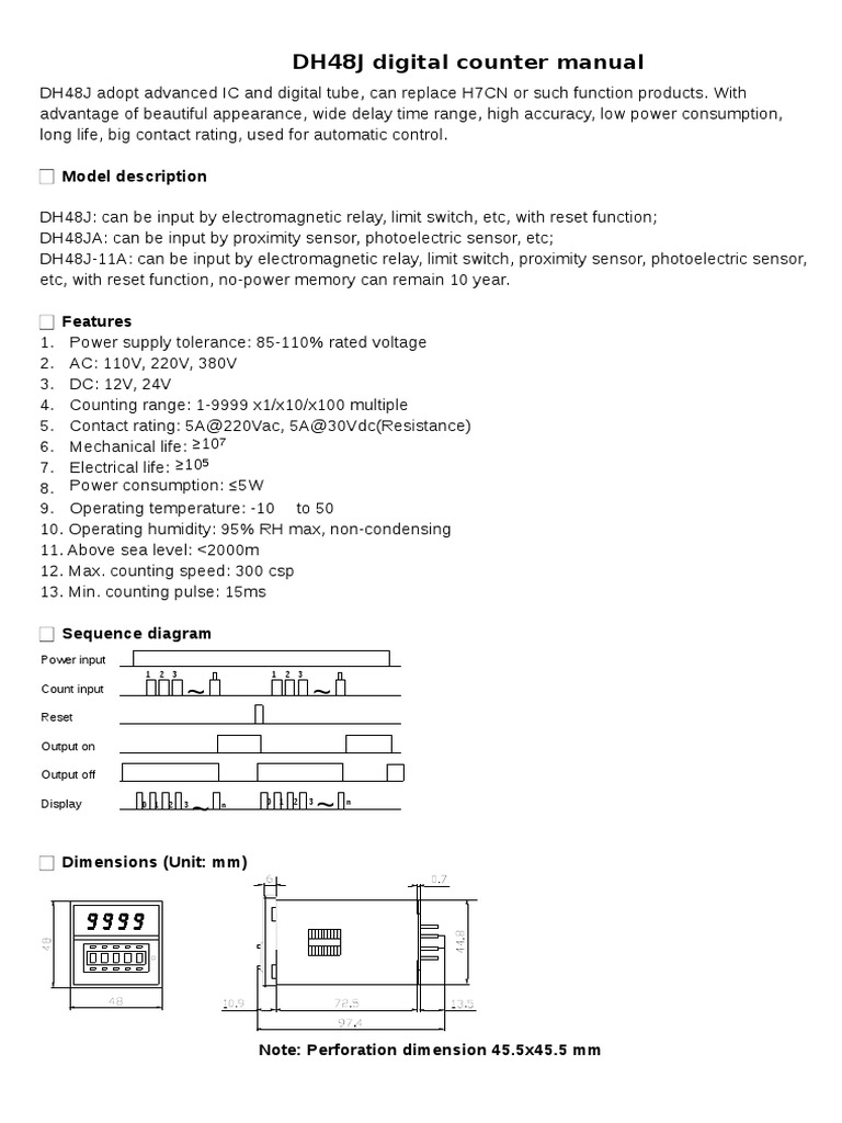 Dh48j Manual | PDF | Switch | Relay