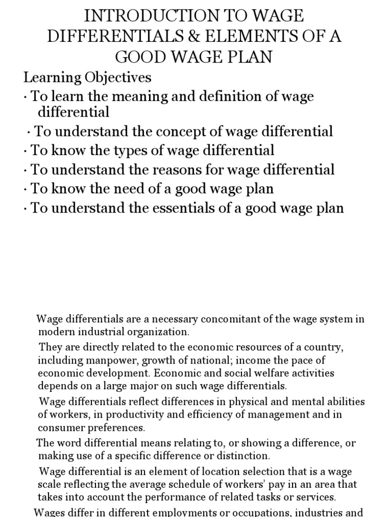 Wage Differentials | PDF | Wage | Employment