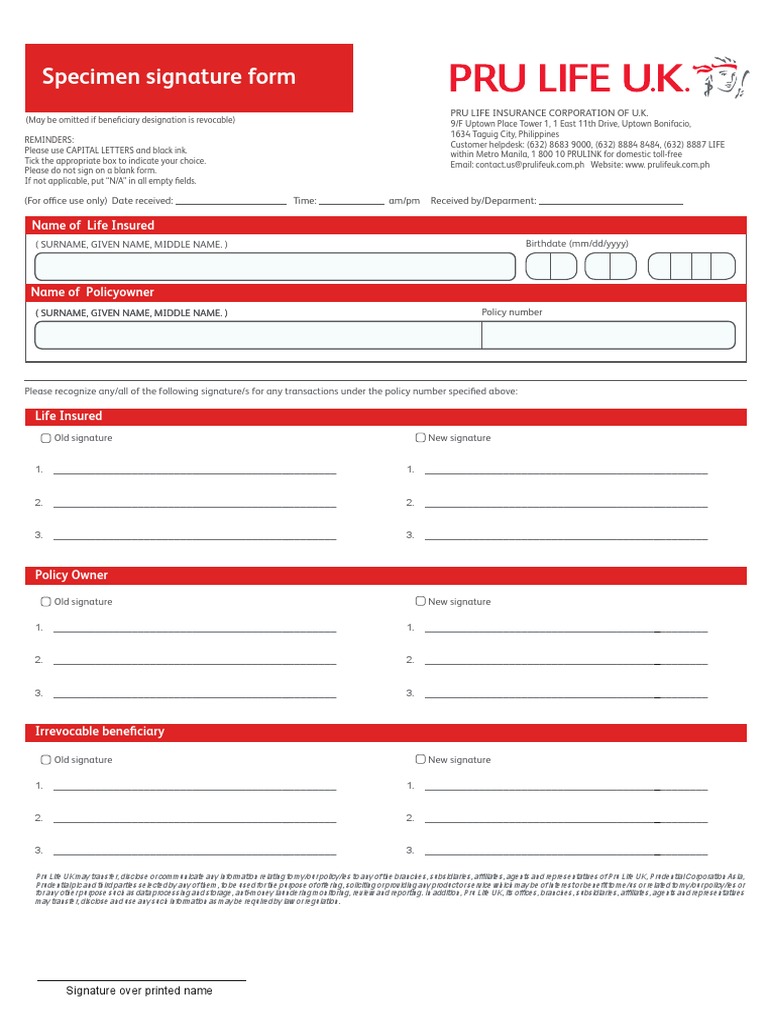 Specimen Signature Form 10042019 FINAL | PDF | Government | Government ...