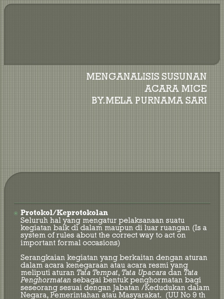 Struktur dan Protokol Acara MICE | PDF