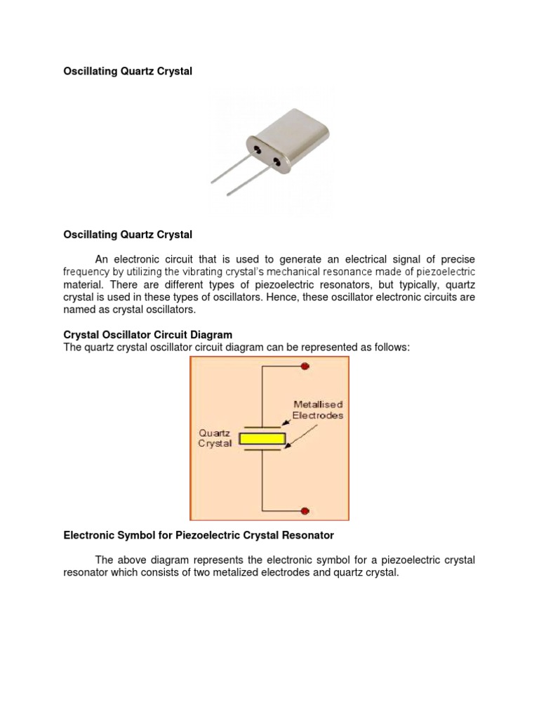 Oscillating Quartz Crystal | PDF | Electronic Oscillator | Electronic ...